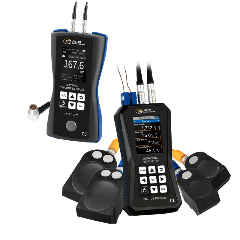 Flowmeter PCE-TDS 200+ ML met diktemeter PCE-TG 75 | PCE Instruments