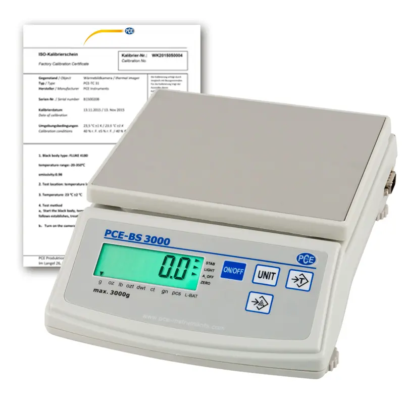 Benchtop Scale PCE-BS 3000-ICA Incl. ISO Calibration Certificate | PCE Instruments