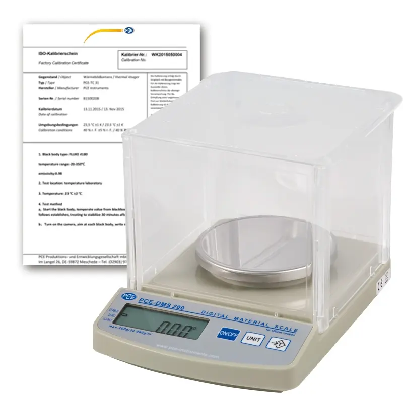 Laboratory Balance Pce Dms 200 Ica Incl Iso Calibration Certificate