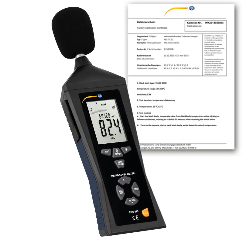 SPL Meter PCE-323-ICA incl. ISO Calibration Certificate | PCE Instruments