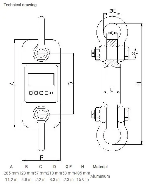Suspended Scale PCE-DDM 5-ICA Incl. ISO Calibration | PCE Instruments