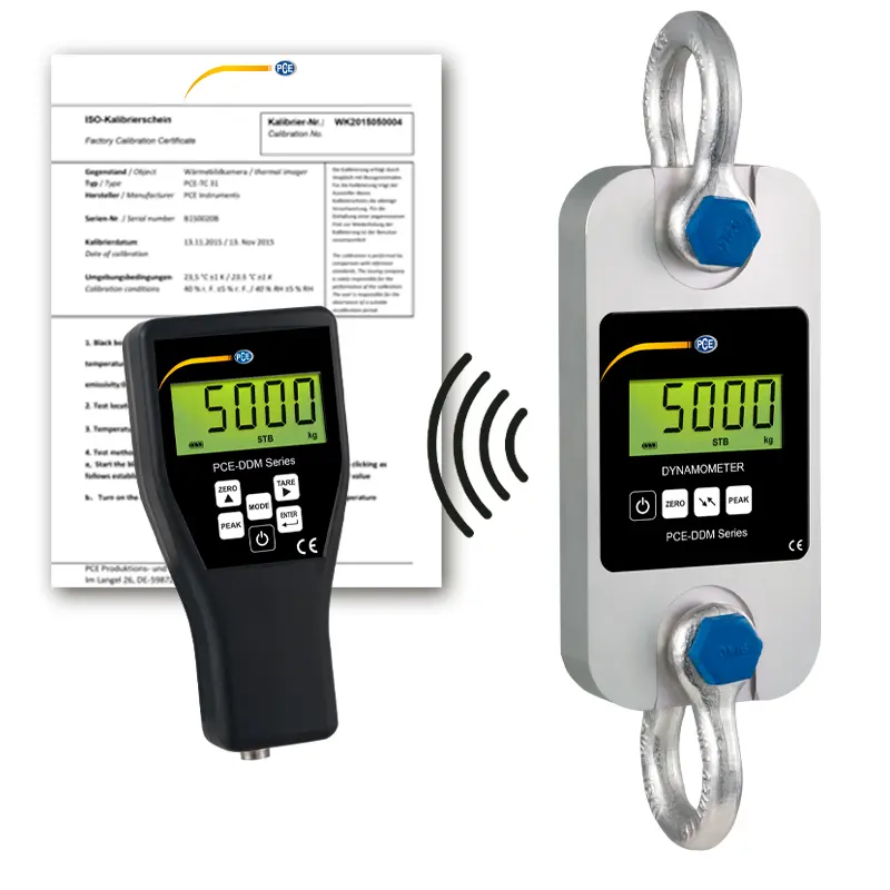 Tension Dynamometer PCE-DDM 5-ICA Incl. ISO Calibration | PCE Instruments