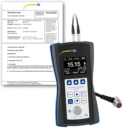 Epaissimètre par ultrason PCE-TG 300-NO5/90-ICA avec certificat d ...